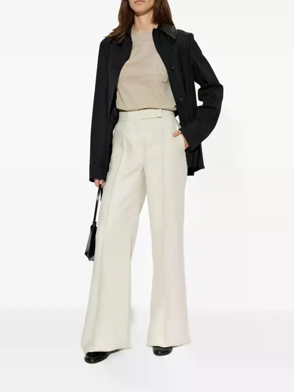 Max Mara Logo-embroidered Pocket T-shirt - Neutrals