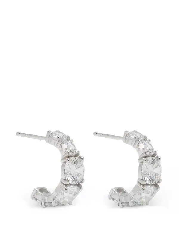 Completedworks Crystal Embellishment Hoop Earrings - Silver