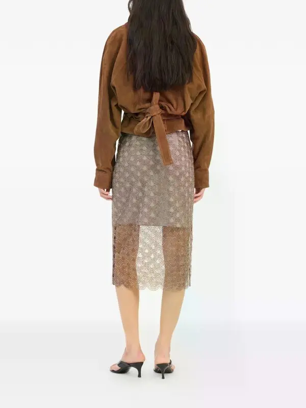 ROTATE BY BIRGER CHRISTENSEN Sequin Embellished Midi Skirt