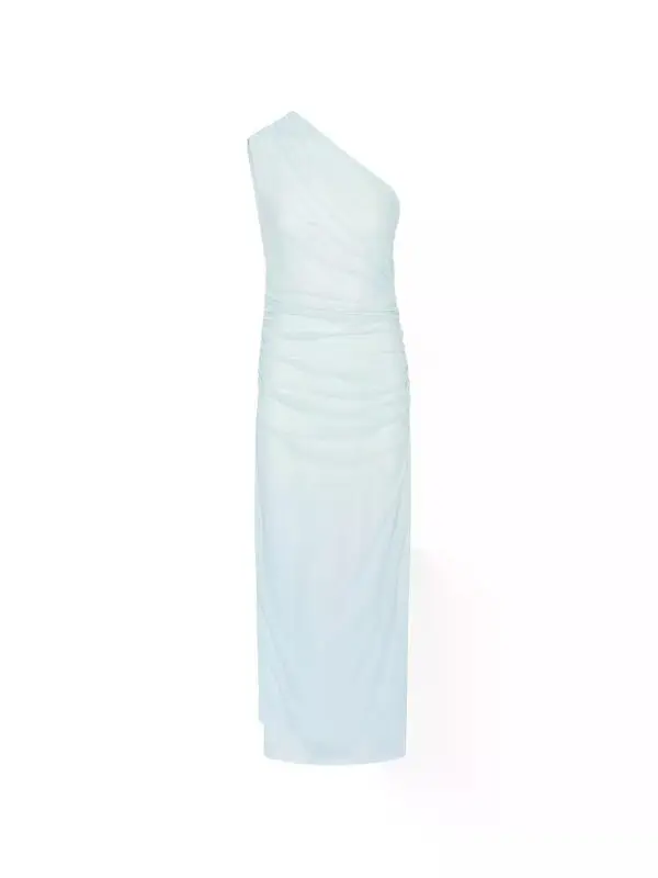 ROTATE BY BIRGER CHRISTENSEN One-shoulder Maxi Dress With Draping - Blue