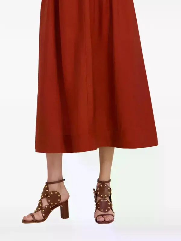 Bernardo Studded Block Heel Sandals - Brown
