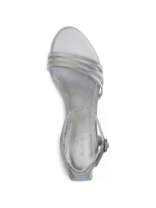 Bernardo Lima Strappy Kitten Heel Sandals - Silver