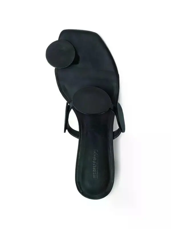 Bernardo Circle Detail Block Heel Sandals - Black