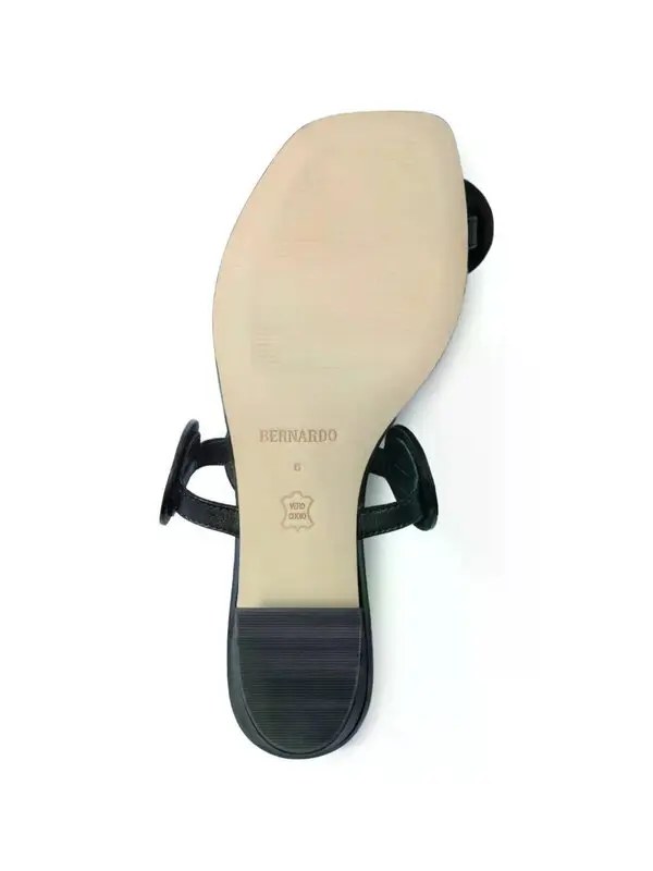 Bernardo Circle Detail Block Heel Sandals - Black