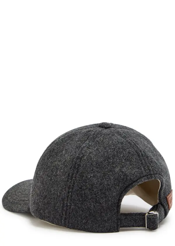 Loewe Anagram Leather And Wool-blend Cap