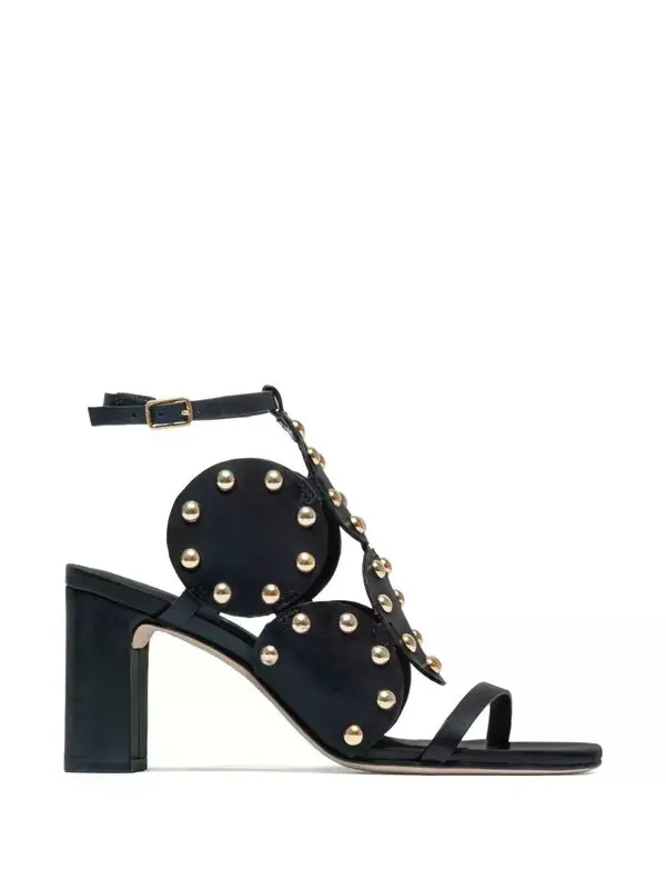 Bernardo Studded Embellishment Block Heel Sandals - Black