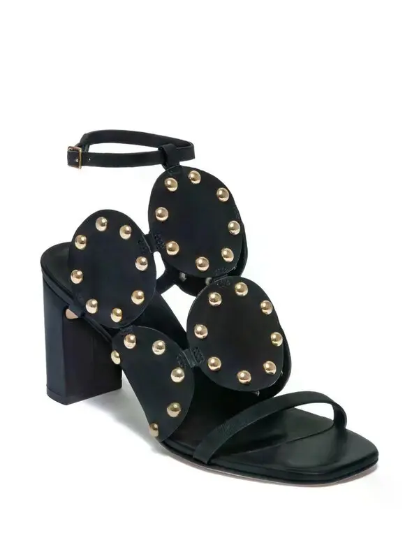 Bernardo Studded Embellishment Block Heel Sandals - Black