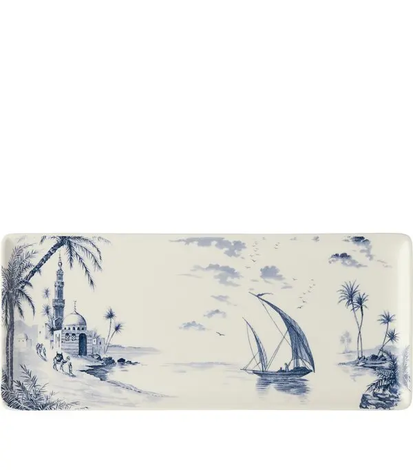 GIEN Ceramic Dépareillé Oblong Serving Platter - Blue