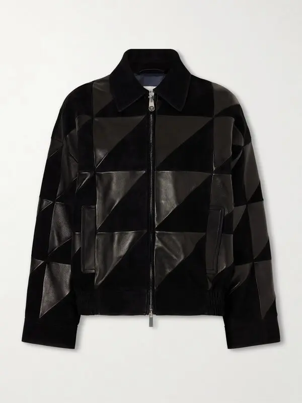 Versace Paneled Leather Jacket