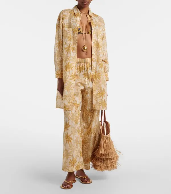 ERES Iterant Printed Wide-leg Pants - Yellow