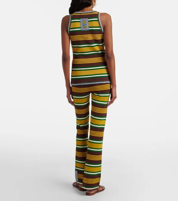ALEMAIS Knitted Striped Flared Pants