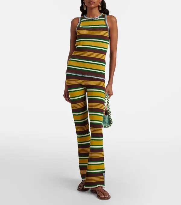 ALEMAIS Knitted Striped Flared Pants
