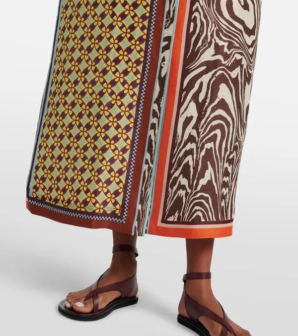 ALEMAIS Wilson Printed Linen And Silk Shirt Dress