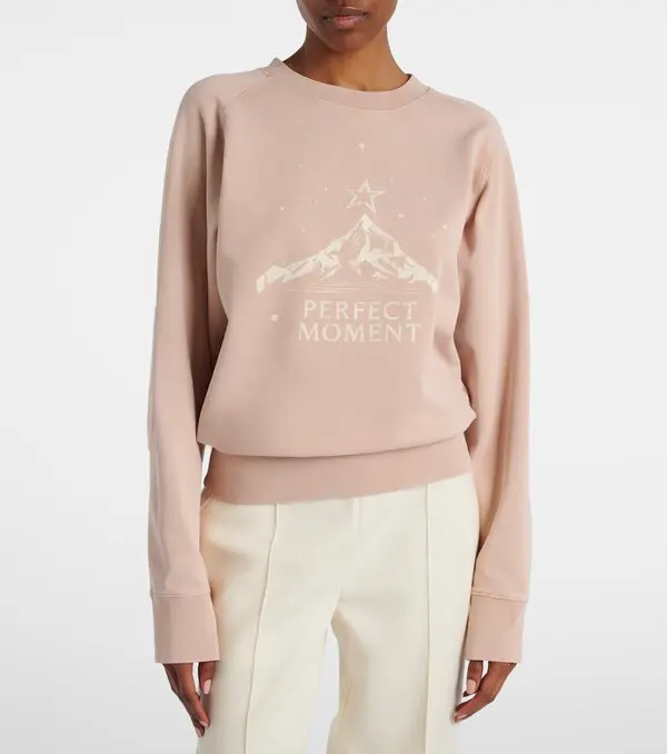 Perfect Moment Logo Cotton Jersey Sweatshirt - Pink