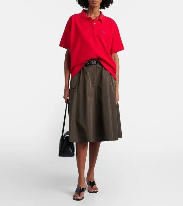 Prada Logo Cotton Piqué Polo Shirt