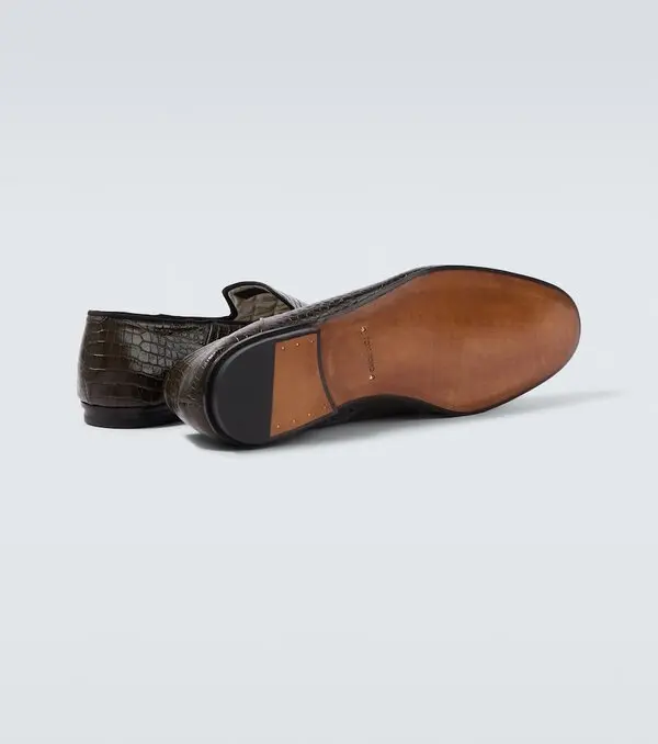 TOM FORD Steven Croc-effect Leather Loafers