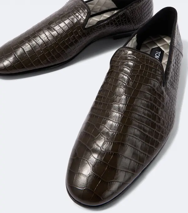 TOM FORD Steven Croc-effect Leather Loafers