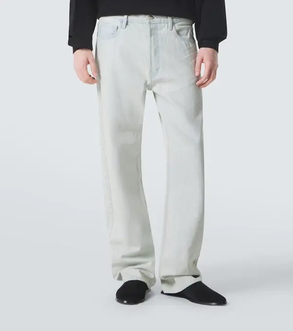 Fear Of God Straight Leg Jeans In Bleach Wash