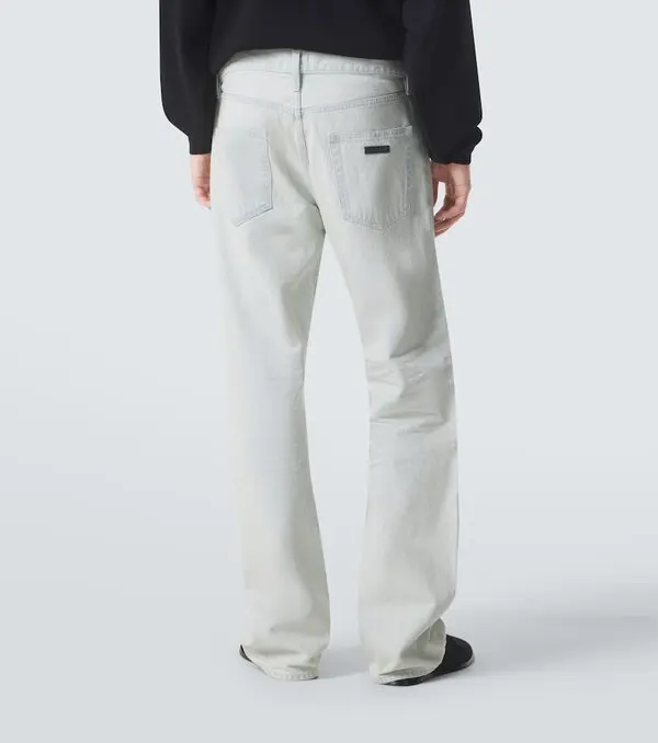 Fear Of God Straight Leg Jeans In Bleach Wash