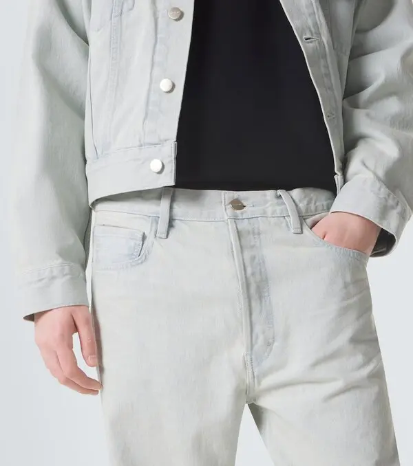 Fear Of God Straight Leg Jeans In Bleach Wash