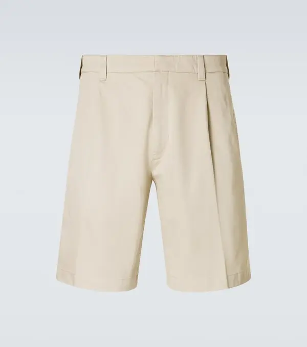 Prada Pleated Cotton Bermuda Shorts