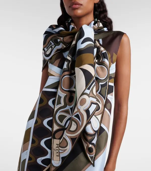 Emilio Pucci Marmo Silk Twill Scarf - Multicoloured