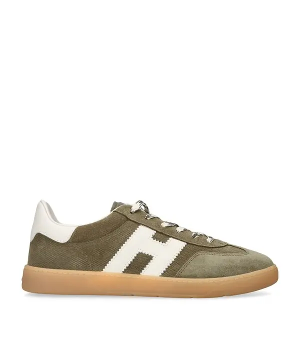 Hogan Suede 'h' Emblem Low Top Sneakers - Green