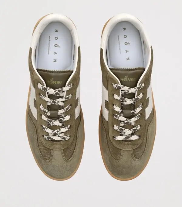 Hogan Suede 'h' Emblem Low Top Sneakers - Green