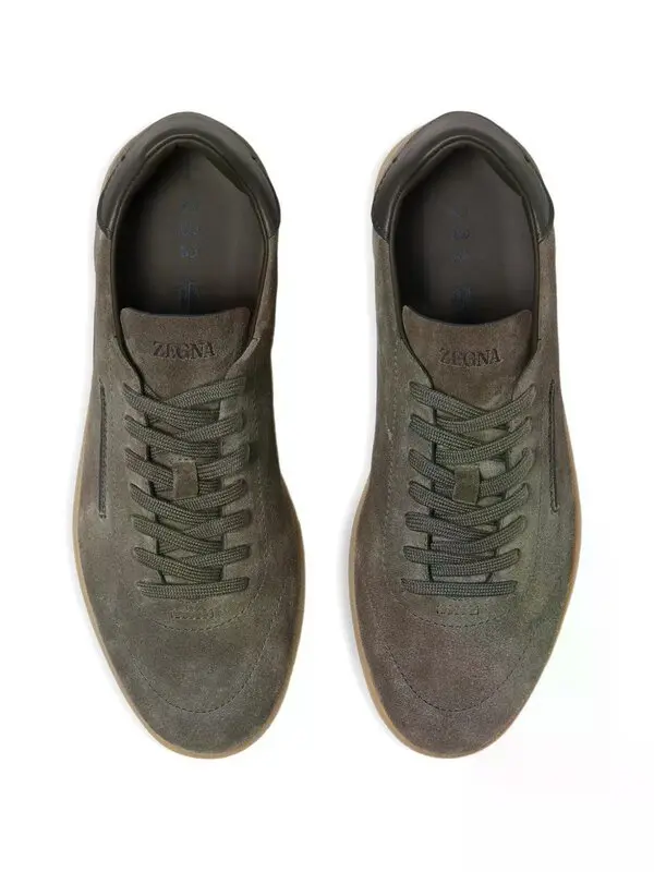 Zegna Suede Lace-up Sneakers - Grey