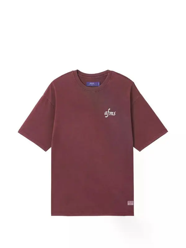 AFTERMATHS Elephant-embroidered T-shirt - Red