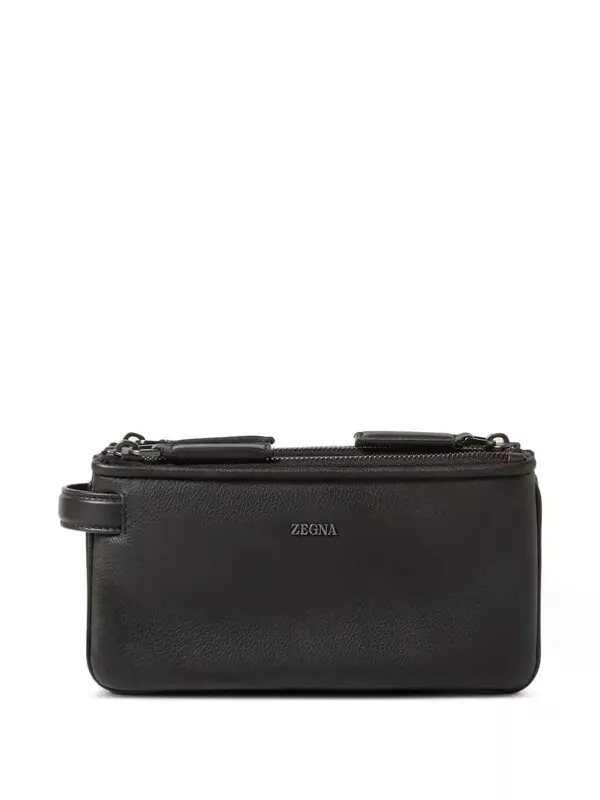 Zegna Secondskin Zip Pouch - Brown