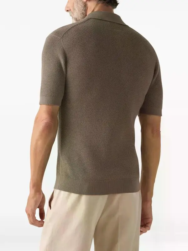 Zegna V-neck T-shirt - Brown