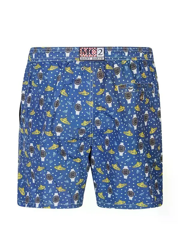 MC2 SAINT BARTH Submarine Watch Swim Shorts - Blue