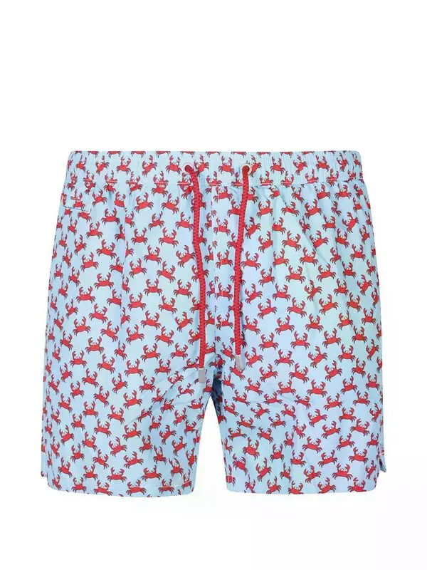 MC2 SAINT BARTH Crab Print Swim Shorts - Blue