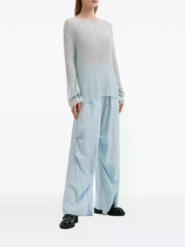 B+AB Lace-trim Long-sleeve Sweater - Blue
