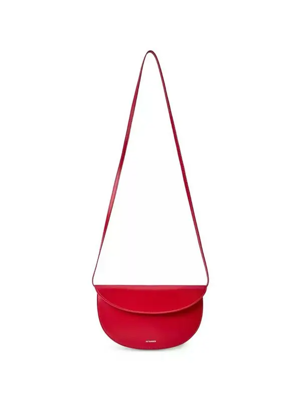 JIL SANDER Medium Coin Curved-flap Leather Shoulder Bag - Red