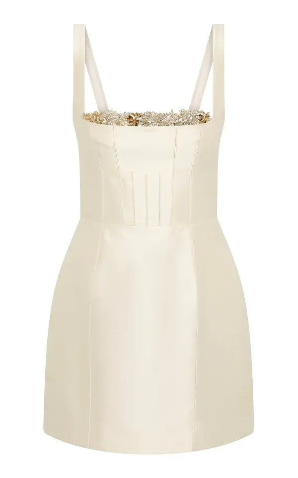 Rachel Gilbert Ludovica Embellished Wool-silk Mini Dress