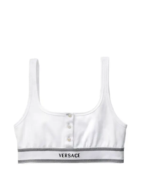 Versace Ribbed Cotton-jersey Bralette
