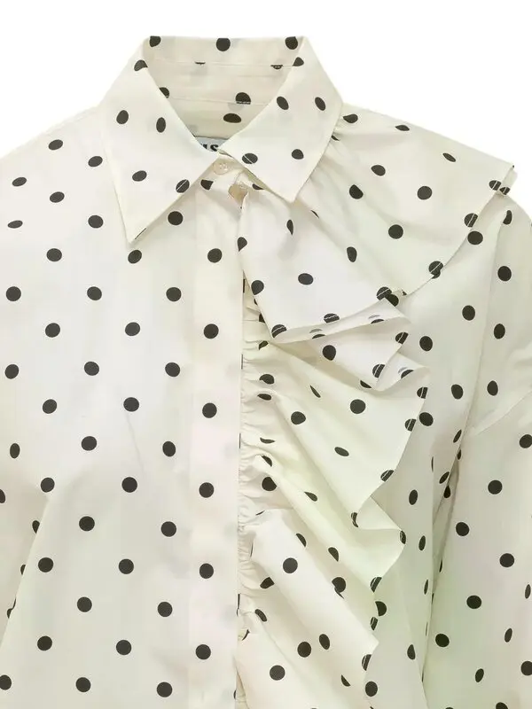 MSGM Polka-dot Ruffle Shirt