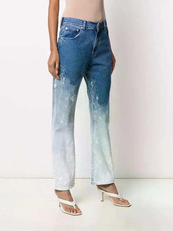 Off-White Bleached Wide-leg Jeans