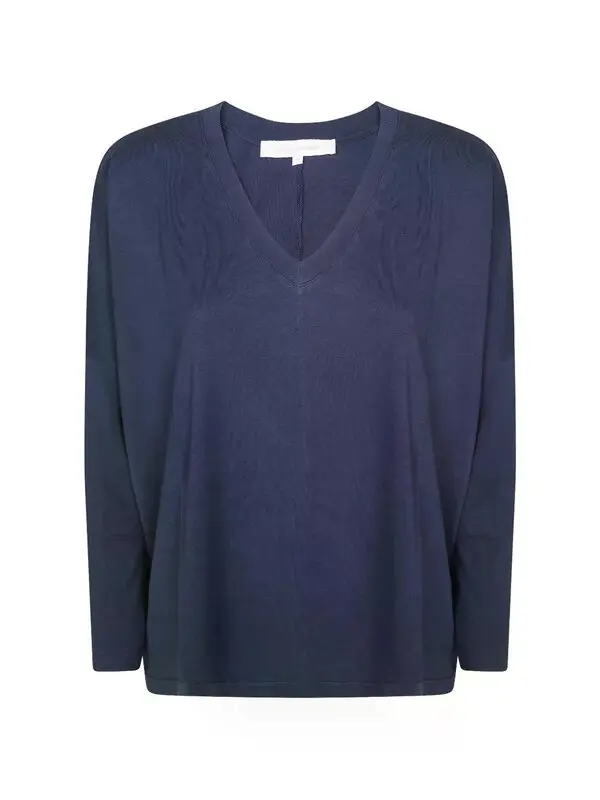 ABSOLUT CASHMERE V-neck Long Sleeve Top - Blue