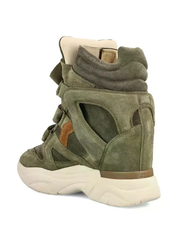 Isabel Marant Étoile High Top Sneakers With Touch-strap Fastening - Green