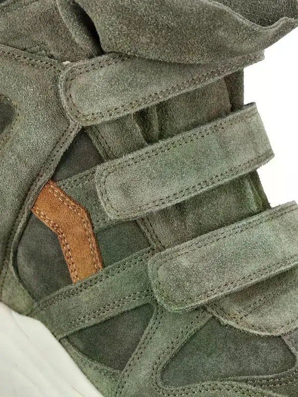 Isabel Marant Étoile High Top Sneakers With Touch-strap Fastening - Green