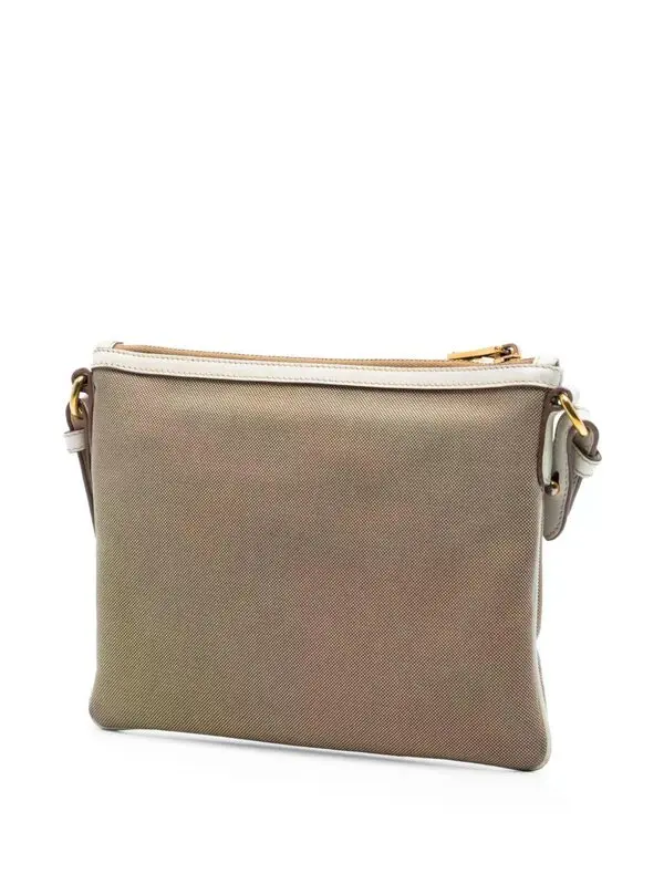Prada Canvas Canapa Logo Bow Crossbody Bag - Brown