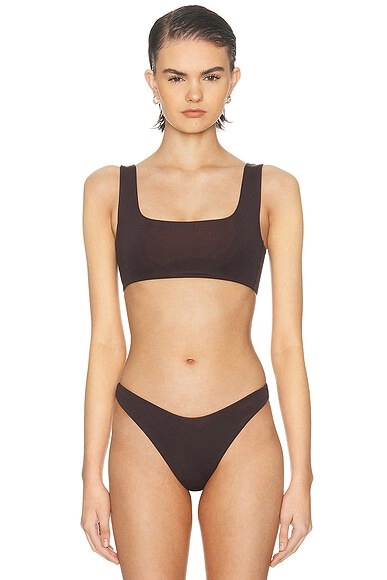 LEFT ON FRIDAY Streamline Bikini Top - Cold Brew