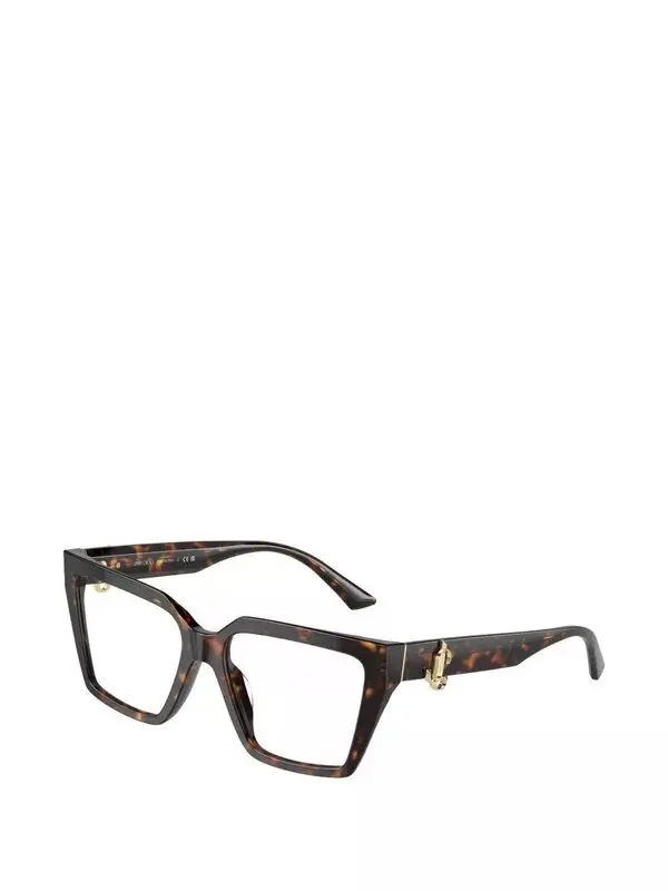 JIMMY CHOO Geometric Logo Full Rim Eyeglasses