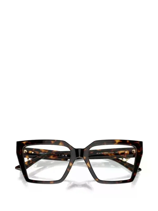JIMMY CHOO Geometric Logo Full Rim Eyeglasses