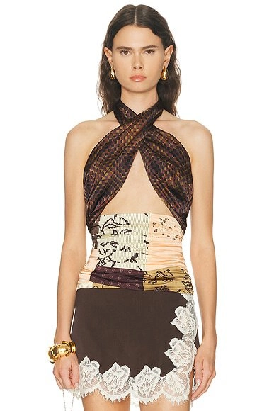 SIEDRES Izzy Halterneck Top With Front Cut-out - Multi
