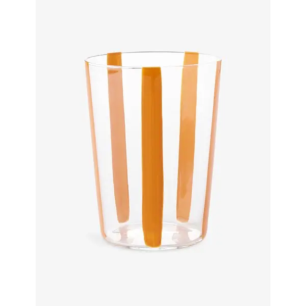 THE CONRAN SHOP Nova Stripe Glass Tumblers Set Of Four 500ml - Orange