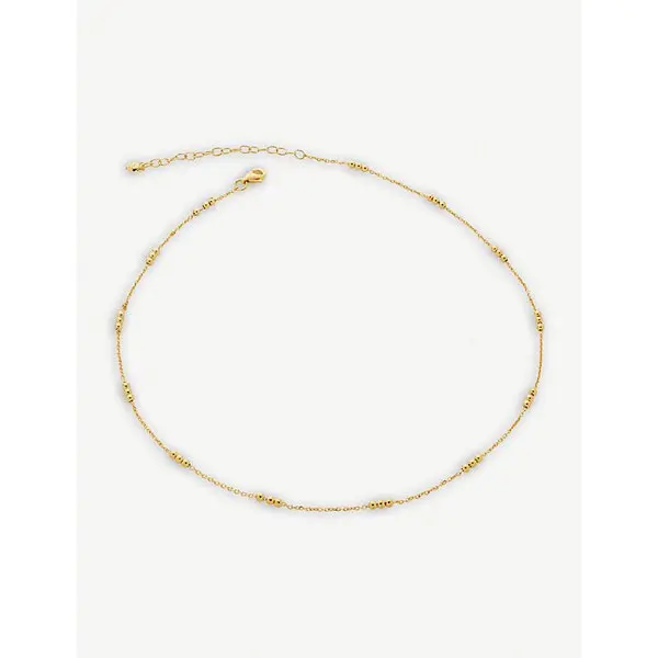 Monica Vinader Triple Beaded 18ct -plated Vermeil Sterling Silver Necklace - Gold